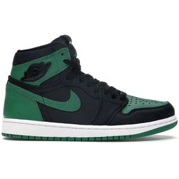 Nike Low-Top Sneaker - Jordan 1 Retro High Pine Green Black - Gr. 42,5 (EU) - in Wei&szlig; - f&uuml;r Damen
