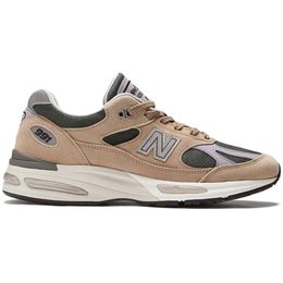 New Balance Low-Top Sneaker - New Balance 991v2 MiUK Essentially Offbeat Pack Ce - Gr. 45_5 - in Wei&szlig; - f&uuml;r Damen