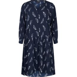 ZIZZI Blusenkleid 'XANNI' Damen Gr&ouml;&szlig;e 38 navy / wei&szlig; Winterkleid