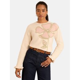 Love & Roses Pullover Damen Gr&ouml;&szlig;e 5XL nude / gelbmeliert / pastellrot