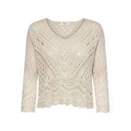 Jacqueline de Yong JDY Pullover 'New Sun' Damen Gr&ouml;&szlig;e XXS beige / wei&szlig;