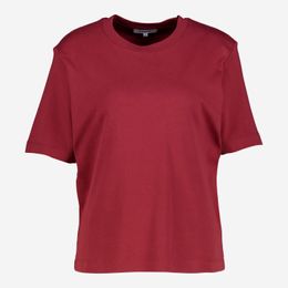 Farhi Dunkelrotes T-Shirt mit Rundhalsausschnitt