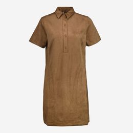 Kamelbraunes Minikleid aus Kunstleder