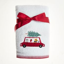 2er-Pack wei&szlig;e Handt&uuml;cher mit Auto-Stickerei 41x71cm