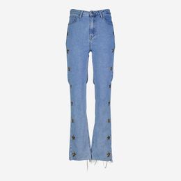 Hellblaue Straight Leg Jeans