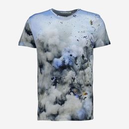 Mehrfarbiges T-Shirt mit Explosionsmotiv