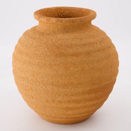 Braune Vase mit Struktur 21x21cm