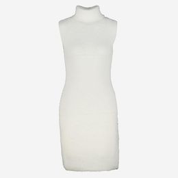 Cremefarbenes Midikleid aus Kunstfell