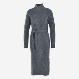 Graues Midikleid mit G&uuml;rtel