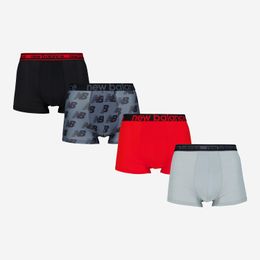 New Balance 4er-Pack mehrfarbige Boxershorts mit gesticktem Logo