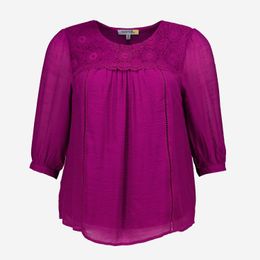 Lilafarbene Bluse mit Rundhalsausschnitt