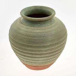 Olivgr&uuml;n Vase aus Keramik 26x26cm