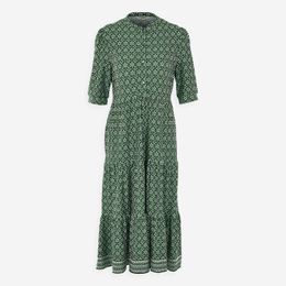 Gr&uuml;n-wei&szlig;es Midikleid mit Muster