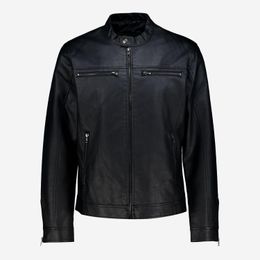 Schwarze Bikerjacke aus Kunstleder