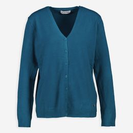 Blaue Strickjacke