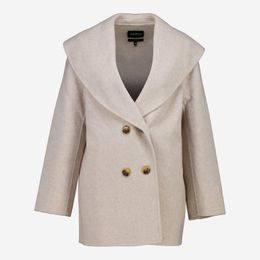 Farhi Beigefarbener Peacoat aus Wollmischung