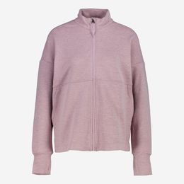 Lilafarbene Sweatjacke mit Melange-Muster