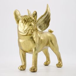 Goldfarbene Dekofigur im Bulldoggendesign 33x26cm