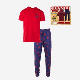 Rot-dunkelblaues Pyjama-Set