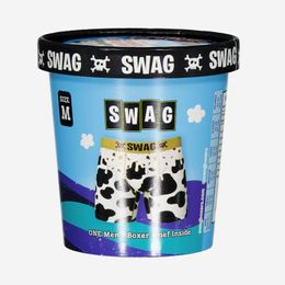 SWAG Schwarz-wei&szlig;e Boxershorts mit Kuhmuster