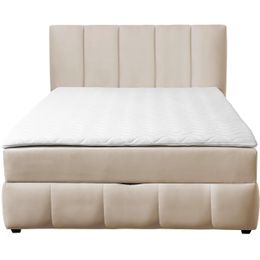 Boxbett OTTO HOME, B:152cm L:230cmbeige, Komplettbetten, "Hartley inkl. Bettkasten und Topper, auch in &Uuml;berl&auml;nge erh&auml;ltlich", wahlweise mit Bonnell-