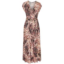 Vivance Kleid Damen Gr&ouml;&szlig;e 36 beige / orange / bordeaux / schwarz Winterkleid