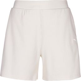 Puma Essential Elevated Shorts Damen - beige - Gr. XL - Polyester/Baumwolle/Elastan