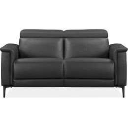 2-Sitzer Home Affaire, B:160cm H:97cm T:100cm, grau, Echtleder 100% Echtleder;Kunstleder 100% Polyurethan, Sofas, "Lund, mit Relaxfunktion und