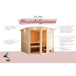 Karibu Sauna ""Tally" mit bronzierter T&uuml;r, naturbelassen", Saunaofen, integrierte Steuerung, 400 kW, braun, Saunen, aus hochwertiger nordischer Fichte