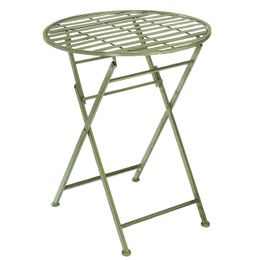 Beistelltisch Locker, B:60cm H:72cm T:60cm, grün, Garten, Tische, "Tisch aus Metall antique green 60cm"