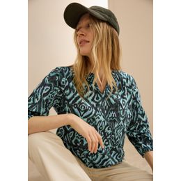 Cecil Damen Klassische Bluse, gr&uuml;n, Gr. XS, bedruckt, Web, Obermaterial: 100% Baumwolle, Blusen, mit All-Over Print