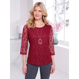 Classic Basics Damen Spitzenshirt "Spitzenshirt", rot, Gr. 46, unifarben, 100% Polyamid, Futter:100% Viskose, Shirts