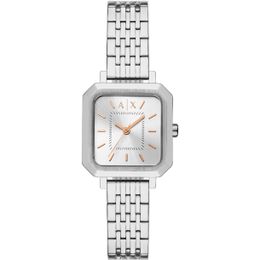 Armani Exchange Damen Quarzuhr, silber, Armbanduhren, Armbanduhr, Damenuhr, Edelstahlarmband, analog