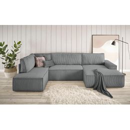 Wohnlandschaft Home Affaire, B:329cm H:85cm T:195cm, grau, 100% Polyester, Sofas, "SHERWOOD U-Form, 329 cm - OTTO. Verl&auml;ssliche Qualit&auml;t.",