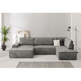 Wohnlandschaft Home Affaire, B:329cm H:85cm T:195cm, grau, 100% Polyester, Sofas, "SHERWOOD U-Form, 329 cm - OTTO. Verlässliche Qualität.",