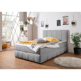 Boxbett OTTO HOME, B:152cm L:210cm, grau, Komplettbetten, "Hartley inkl. Bettkasten und Topper, auch in &Uuml;berl&auml;nge erh&auml;ltlich", wahlweise mit Bonnell-