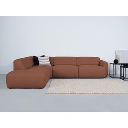 Ecksofa Home Affaire, B:310cm H:72cm T:250cm, rot, 100% PES, Wohnzimmer, Sofas, "Myrland Wohnlandschaft", Breite 241 cm, Chenille, Easy Clean Stoff,