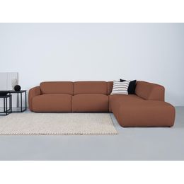 Ecksofa Home Affaire, B:310cm H:72cm T:250cm, rot, 100% PES, Wohnzimmer, Sofas, "Myrland Wohnlandschaft", Breite 241 cm, Chenille, Easy Clean Stoff,