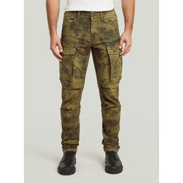G-Star Raw Cargohose G-STAR "Rovic Zip 3D Regular Tapered Hose", Damen, Gr. 28, L&auml;nge 32, vintage dust schwarz olive forest camo, Obermaterial: 50% Baumwolle, 48% Baumwolle, 2% Elasthan, Hosen Cargohose