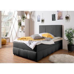 Boxbett OTTO HOME, B:102cm L:210cm, schwarz, Komplettbetten, "Hartley inkl. Bettkasten und Topper, auch in &Uuml;berl&auml;nge erh&auml;ltlich", wahlweise mit