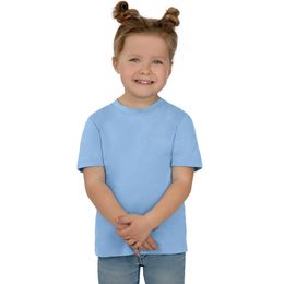 TRIGEMA Mädchen T-Shirt "TRIGEMA T-Shirt aus 100% Baumwolle", blau, Basic, Gr. 116, 100% Baumwolle, Shirts