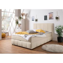 Boxbett OTTO HOME, B:152cm L:210cm, beige, Komplettbetten, "Hartley inkl. Bettkasten und Topper, auch in &Uuml;berl&auml;nge erh&auml;ltlich", wahlweise mit