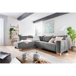 Ecksofa Home Affaire, B:281cm H:85cm T:220cm, grau, Korpus/Basismaterial: 85% Polyester, 15% Viskose. Sitzfläche: 85% Polyester, 15% Viskose,