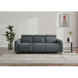 3-Sitzer Home Affaire, B:229cm H:100cm T:100cm, grau, 100% Polyester, Sofas, "SKAANE Cord-Sofa, 229 cm, manuelle u. elektrische Relaxfunktion",