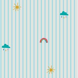 Joules Vliestapete "Whatever the Weather Icons Haze Blue", B/L: 0,52mm x 10mm, Rollen:, blau, Kinderzimmer, Tapeten, Motiv