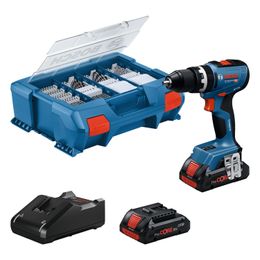 Akku-Schlagbohrschrauber "»GSB 18V-65«"blau, Bosch Professional, Bohrmaschinen, Inkl. 2x Akku GBA 18V 4,0Ah, in L-Case Pick & Click