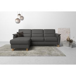 Ecksofa Home Affaire, B:244cm H:89cm T:163cm, braun, Luxus-Microfaser (100% Polyester);Struktur (100% Polyester);Luxus-Microfaser in Lederoptik (100%