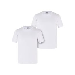 Urban Classics Damen T-Shirt "Urban Classics Girls Stretch Jersey Tee 2-Pack"wei&szlig; wei&szlig;, Gr. 134, unifarben, 95% Baumwolle, 5% Elasthan, Shirts