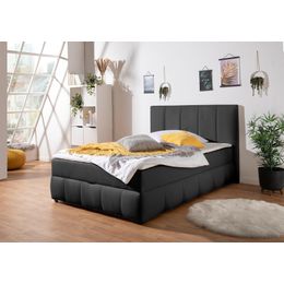 Boxbett OTTO HOME, B:152cm L:210cm, schwarz, Komplettbetten, "Hartley inkl. Bettkasten und Topper, auch in &Uuml;berl&auml;nge erh&auml;ltlich", wahlweise mit