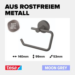 Toilettenpapierhalter Tesa, B:13,5cm H:15,5cm L:8,5cm, grau, Toilettenpapierhalter, "MOON Toilettenrollenhalter", grau - 9,9 cm : 14 cm : 5,3 cm